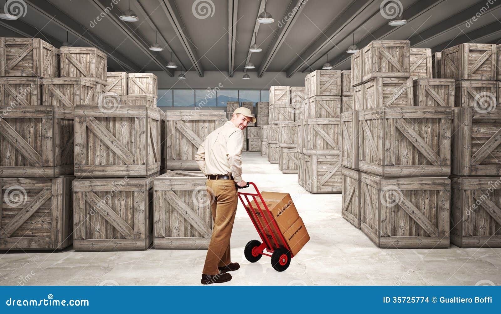Man in warehouse stock photo. Image of shipment, architecture - 35725774