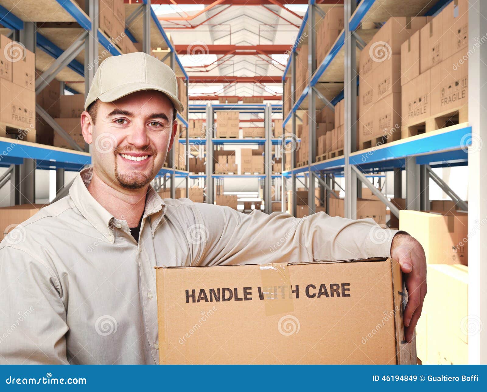 Man in warehouse stock image. Image of uniform, indoor - 46194849