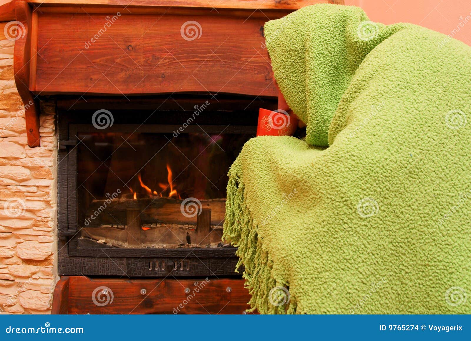 Man warming at fireplace stock photo. Image of fire, winter - 9765274
