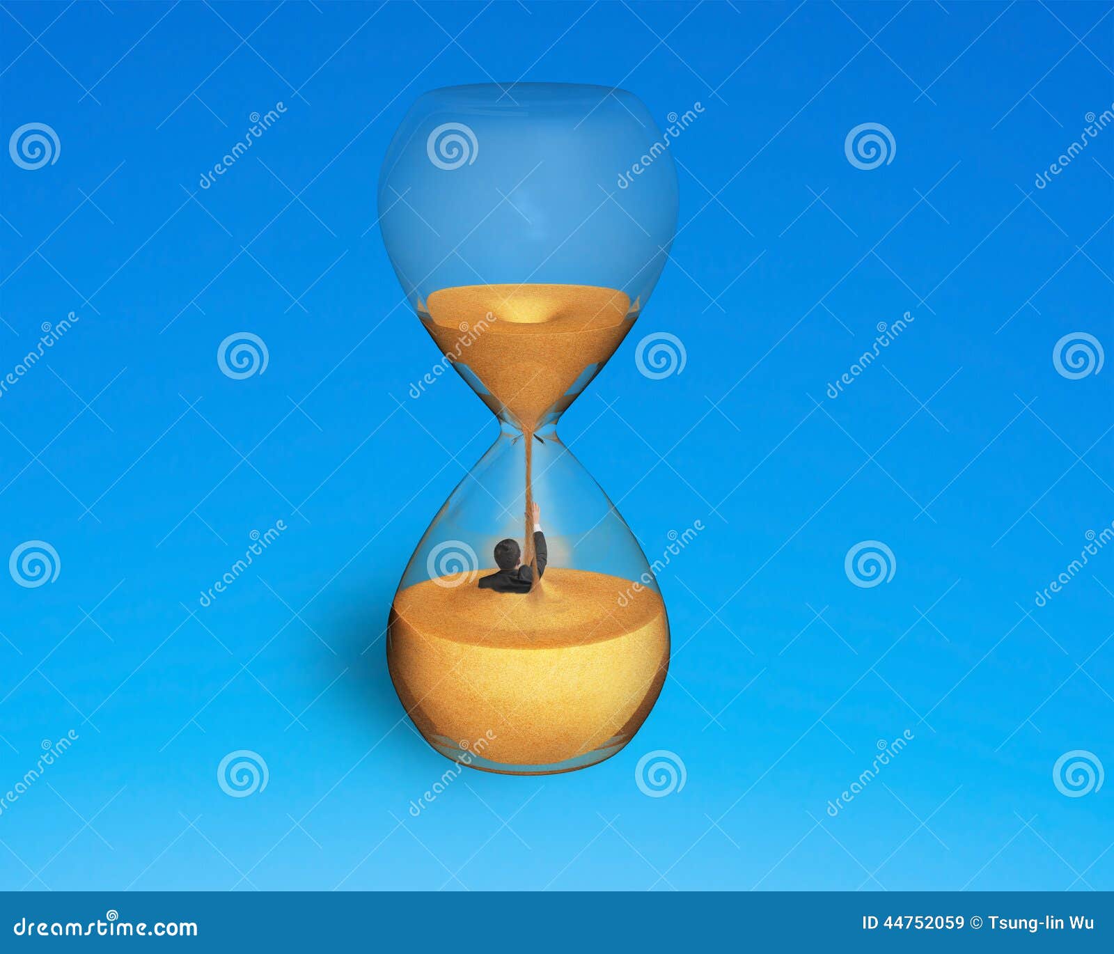 Man Was Flooded in Sand Clock Stock Image - Image of flowing, overflow ...