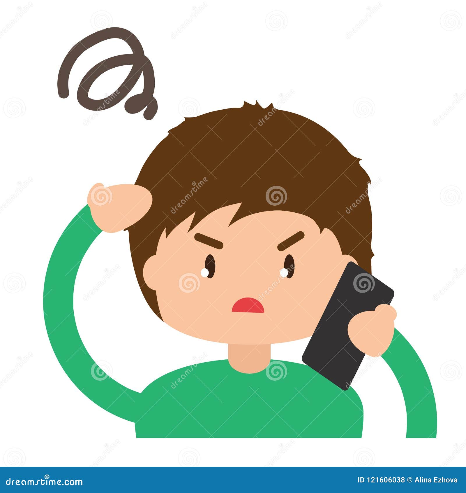 The Man Was Lost in Thought. Stock Vector - Illustration of clipart ...