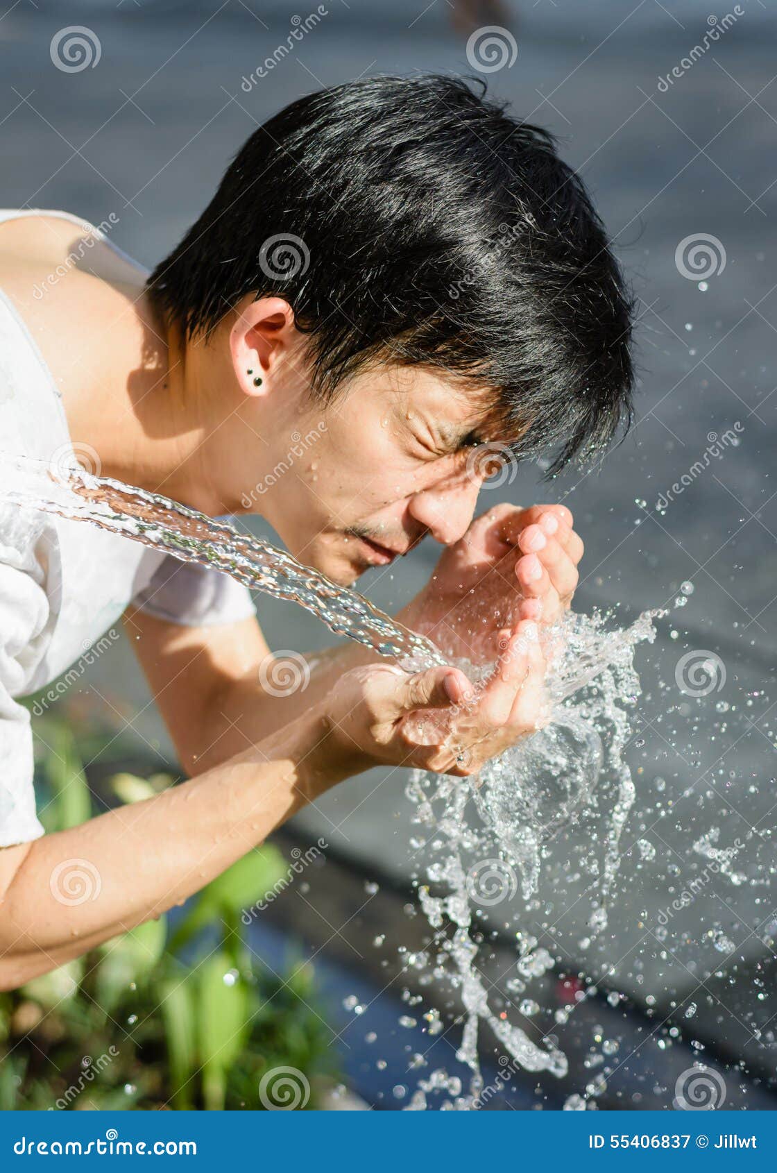 Man Wash Face Stock Image Image Of Clean Splash Body 55406837