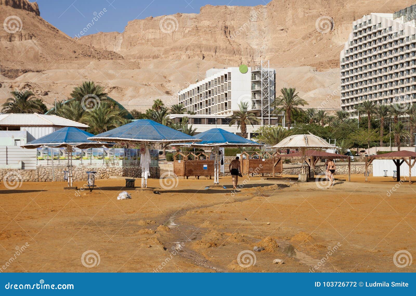 Man on the Beach of Dead Sea. Editorial Photography - Image of beach ...