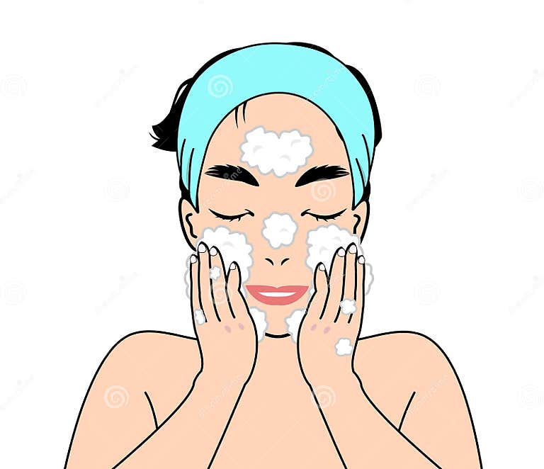 Man Washing Face Stock Vector Illustration Of Handsome 39890185