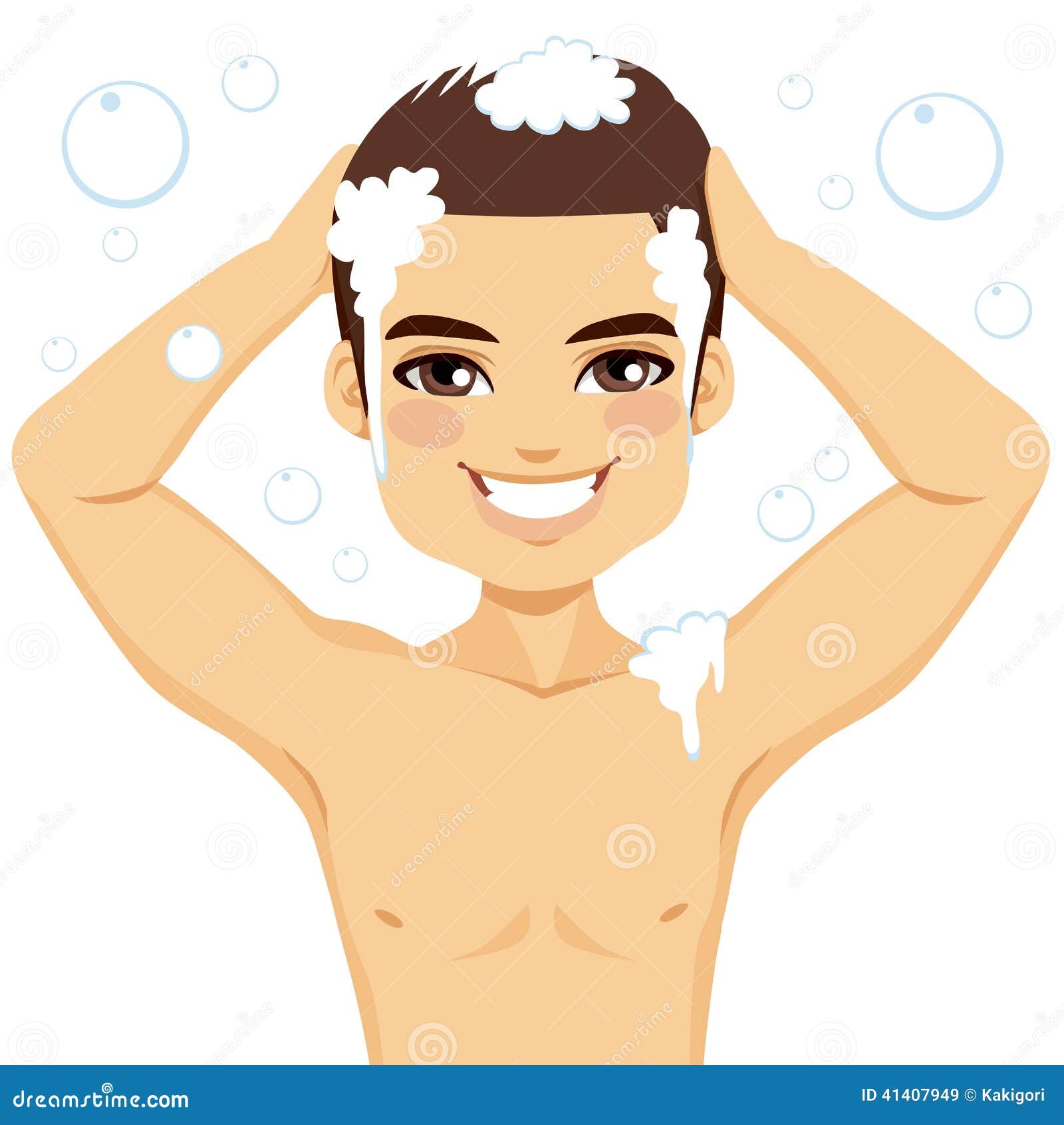 Man Washing Hair Stock Vector Illustration Of Clean 41407949