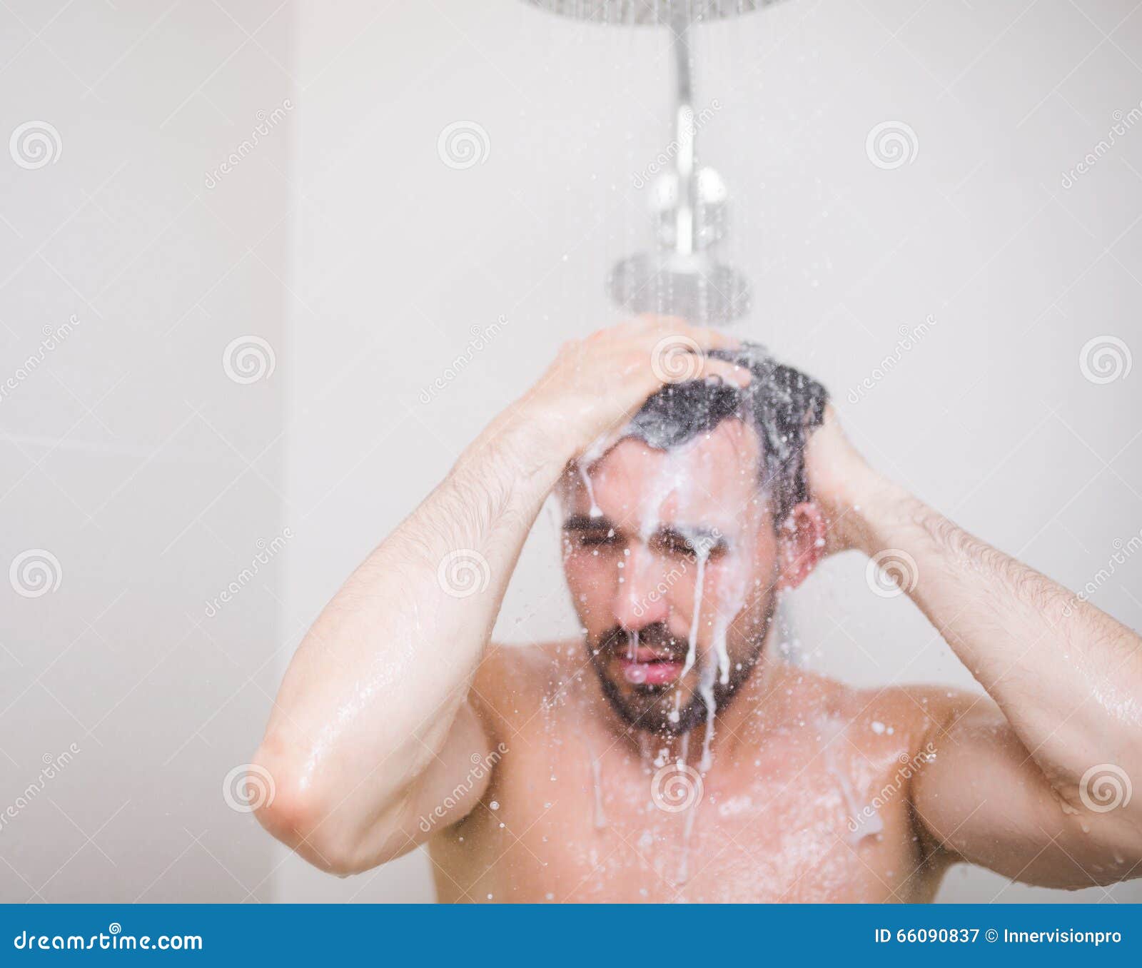 Man washing hair stock image. Image of front, refreshment - 66090837