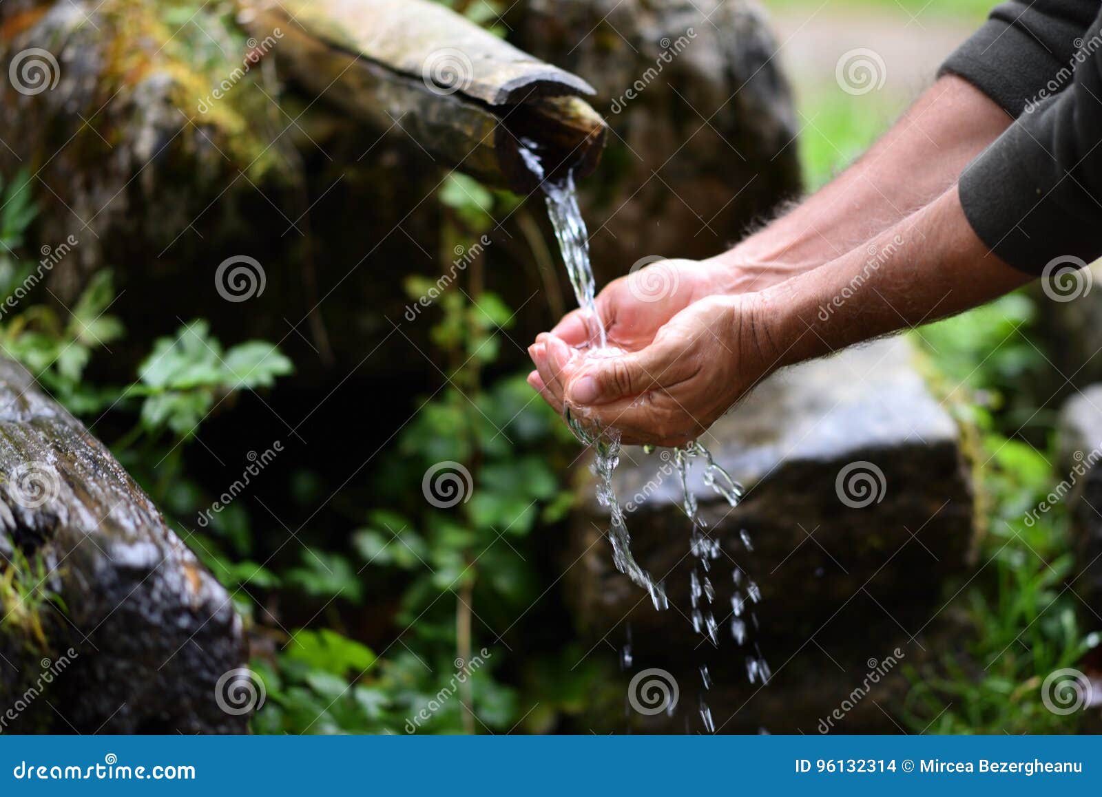 Man Washing Hands in Fresh, Cold, Potable Water Stock Photo - Image of ...
