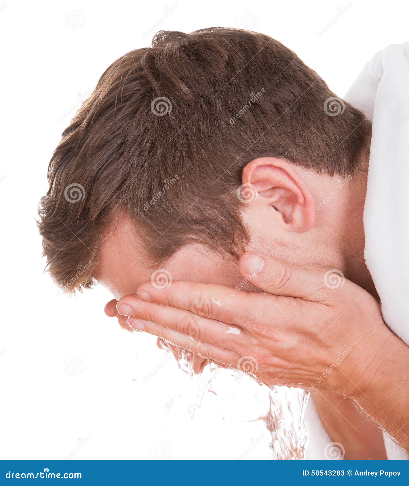 Man washing his face stock image. Image of isolated, freshness - 50543283