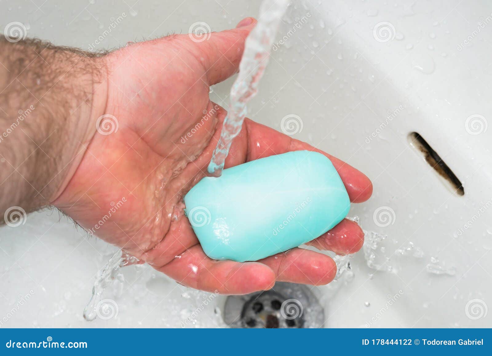 Man Washing His Hand with Soap Stock Photo - Image of solution, sars ...