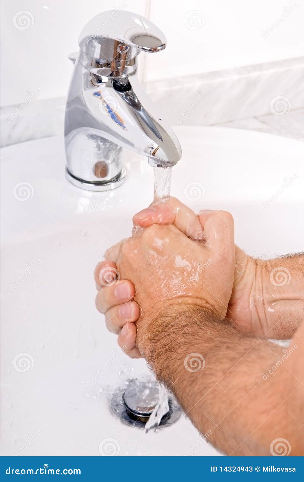 Man washing his hands stock image. Image of bathroom - 14324943