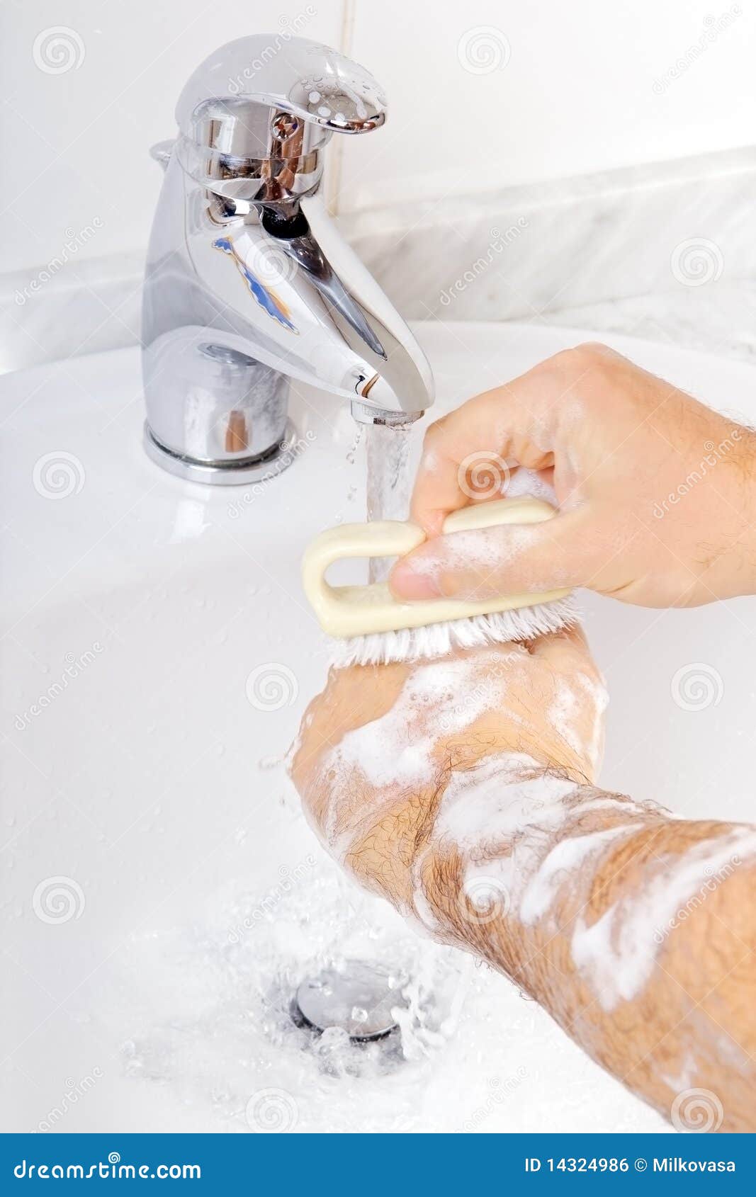 Man washing his hands stock photo. Image of wash, clean - 14324986