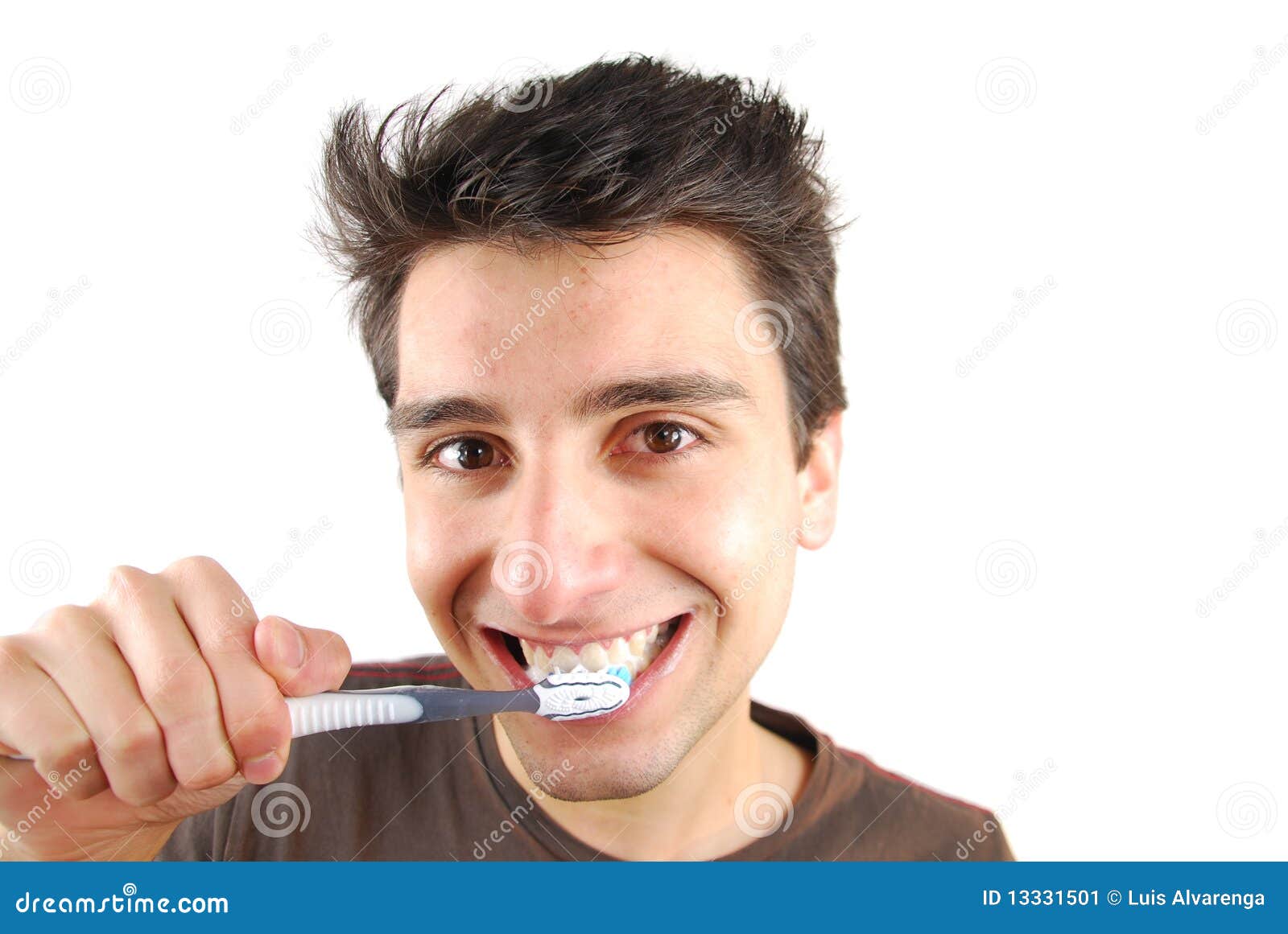 Man washing his teeth stock image. Image of brush, beauty - 13331501