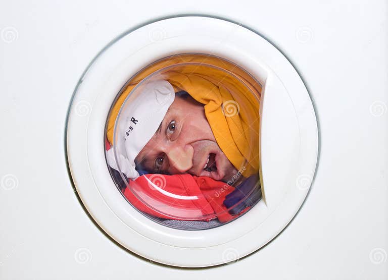 Man in a washing machine stock photo. Image of twirl - 15943654