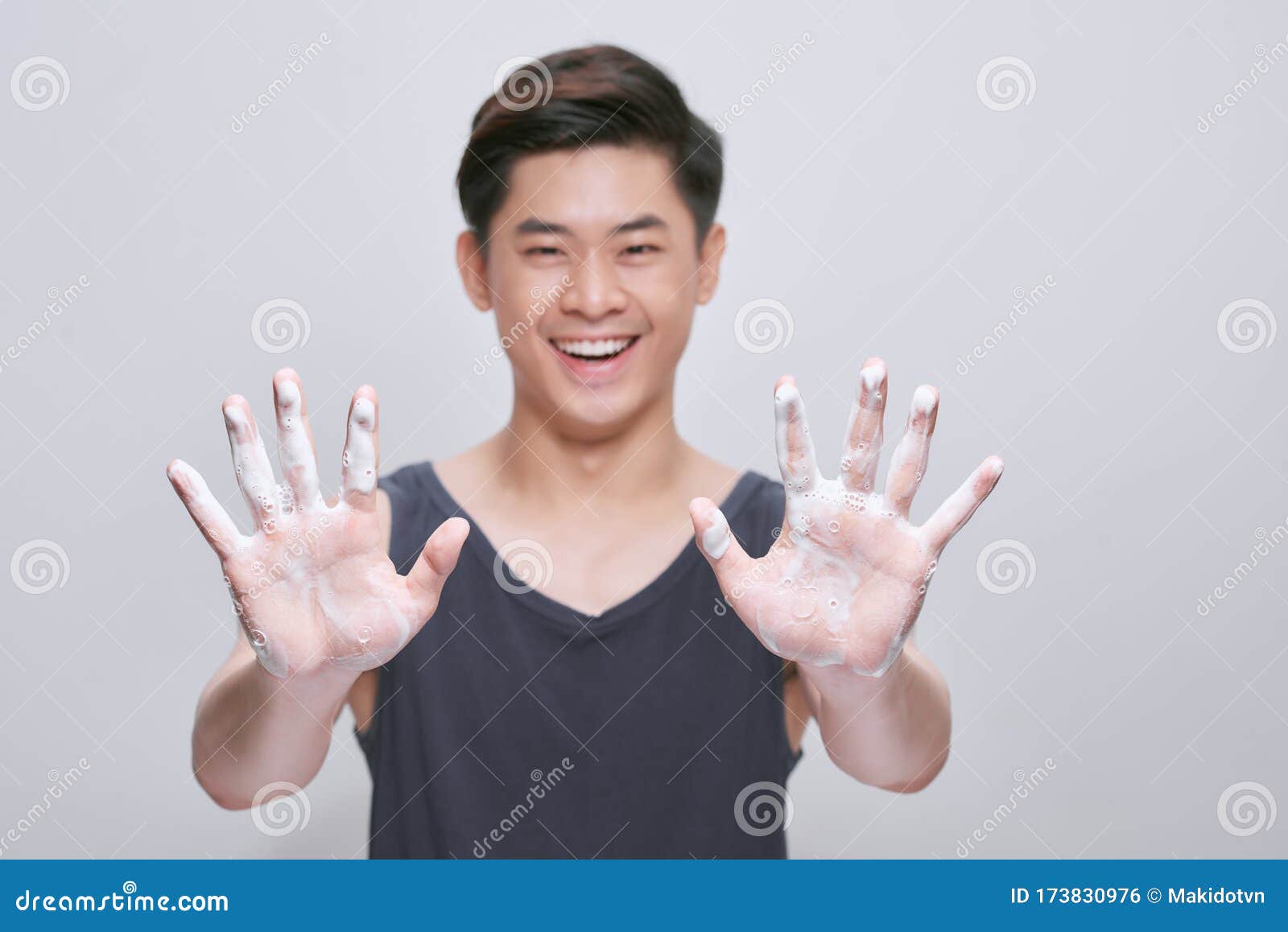 Man washing soapy hands stock photo. Image of cleaning - 173830976