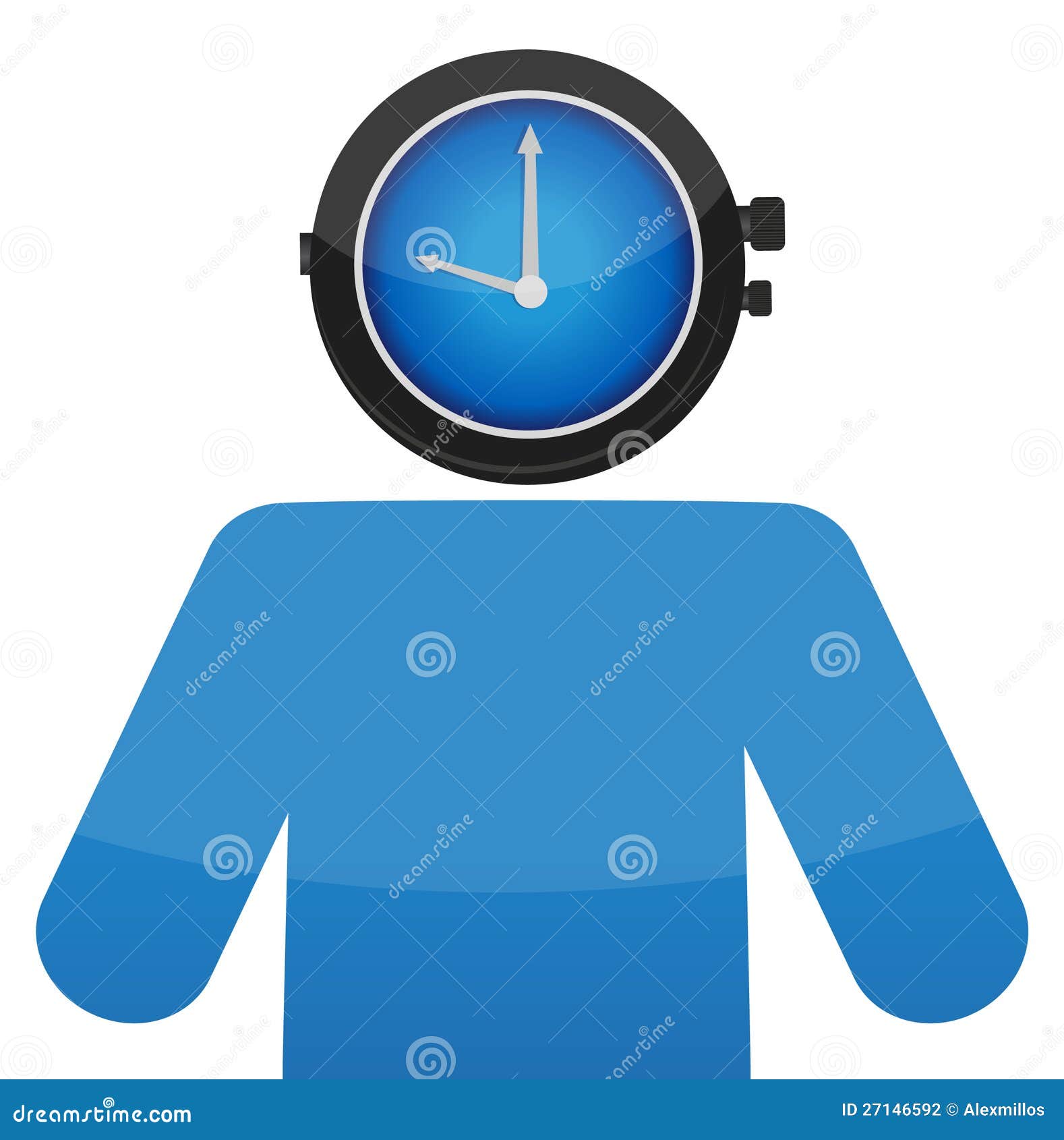 Man with a Watch Face Illustration Design Stock Illustration ...