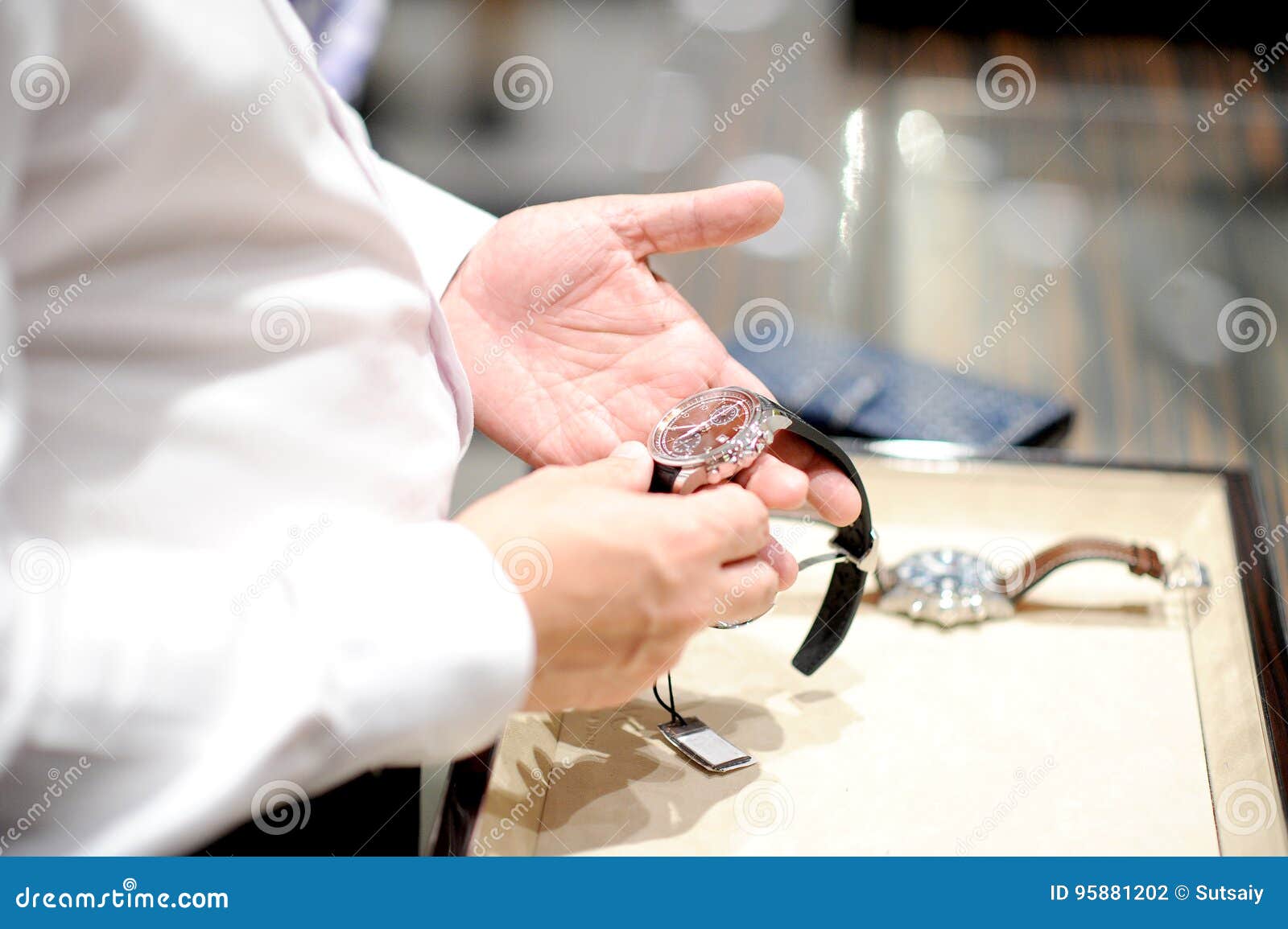 Man watches stock photo. Image of metal, background, second - 95881202