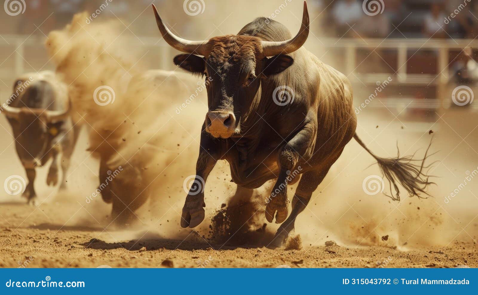 Man Watching Bulls in Field Stock Photo - Image of agriculture, field ...