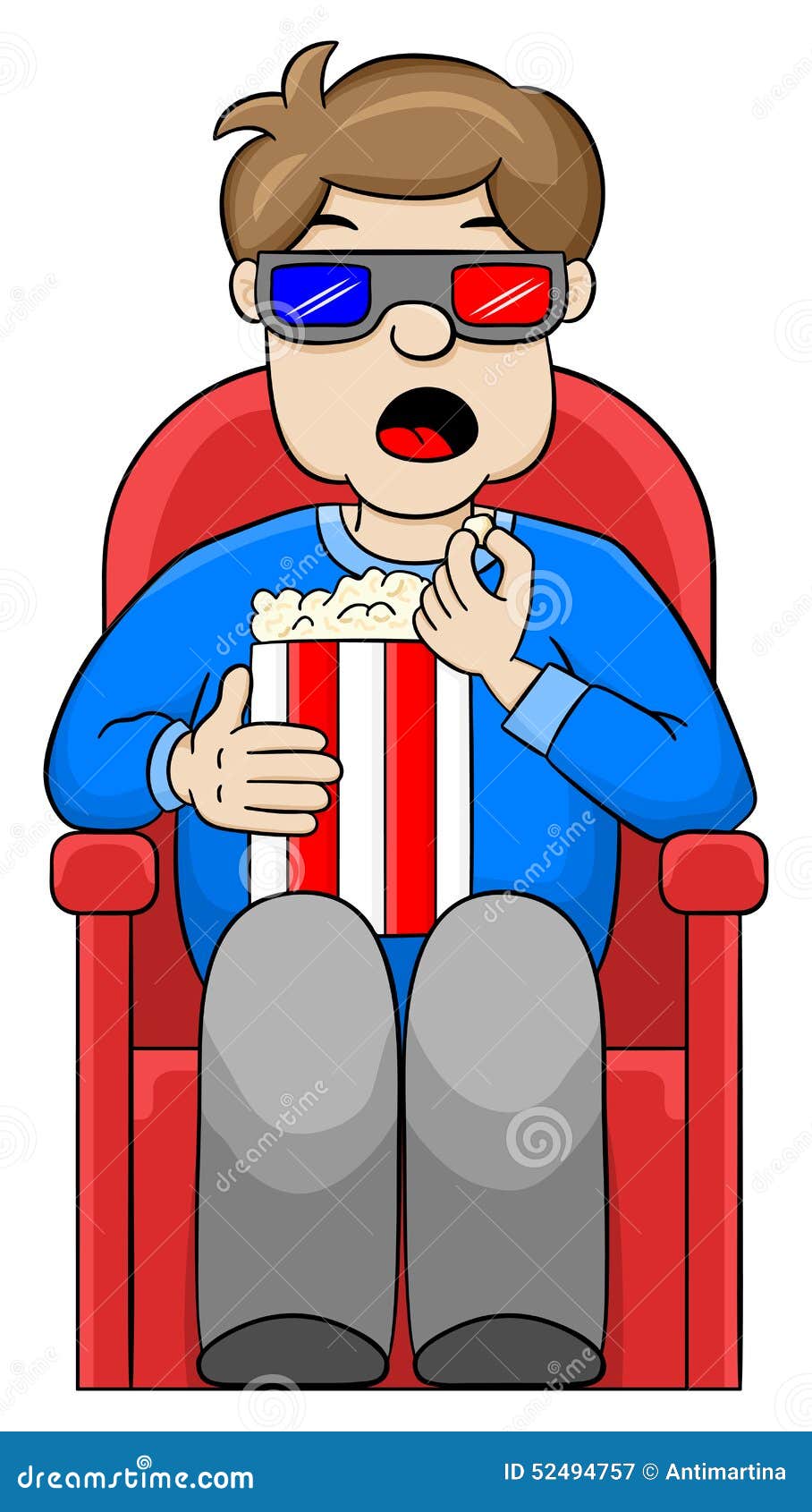 Man is Watching a 3D Movie in a Cinema Stock Vector - Illustration of ...
