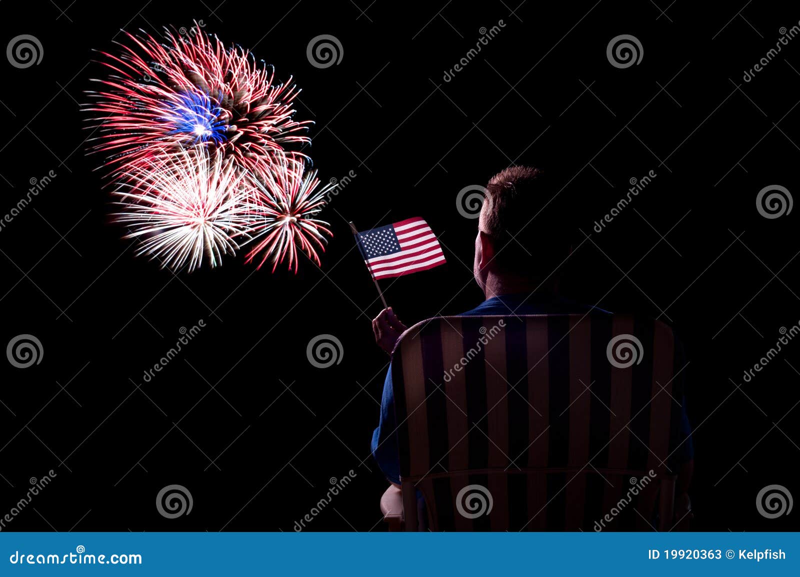 Man watching fireworks stock image. Image of works, entertainment ...