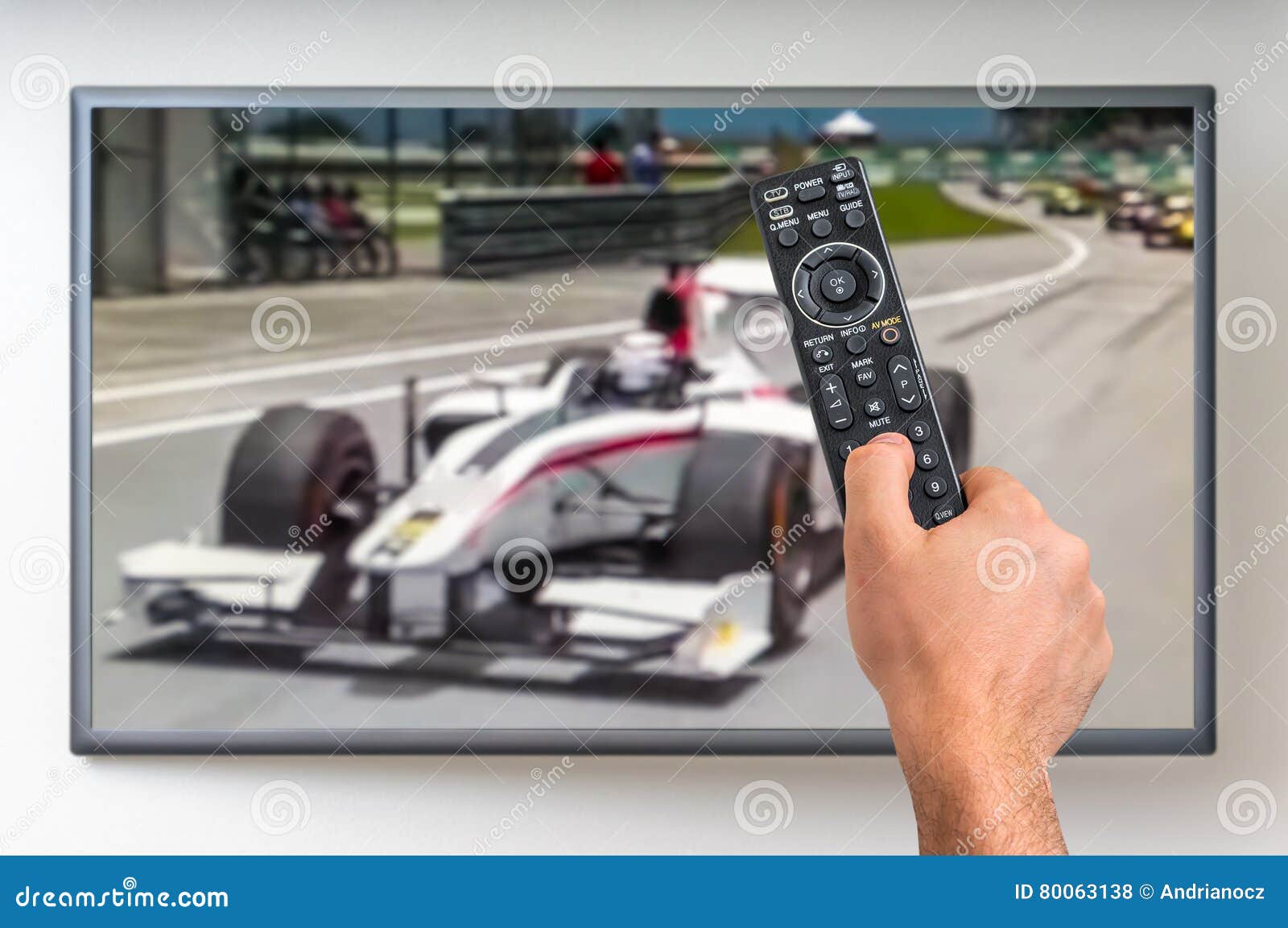 Man is Watching Formula One Racing on TV Editorial Stock Photo - Image ...