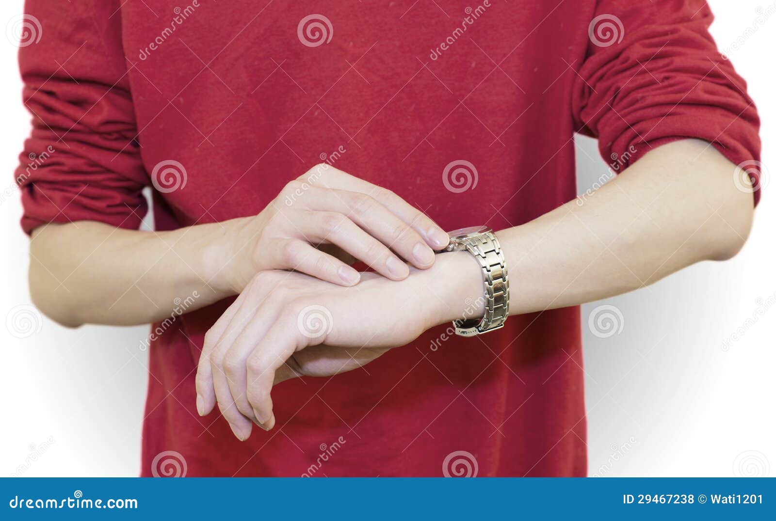 Man look at his watch stock photo. Image of second, horizontal - 29467238