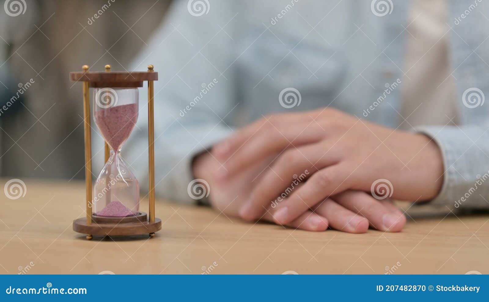 Man Watching Hourglass and Waiting, Close Up Stock Footage - Video of ...