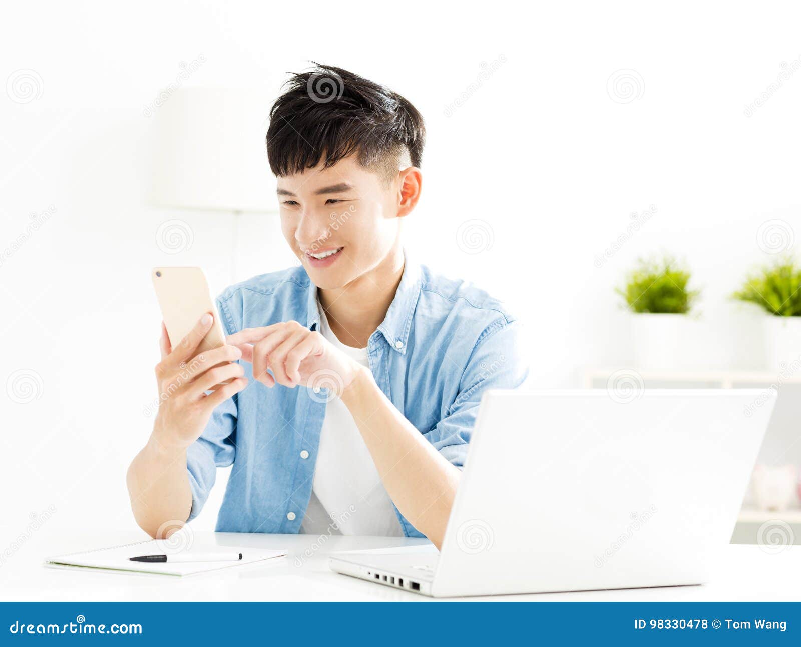 Man Watching the Smart Phone Stock Photo - Image of banking, online ...