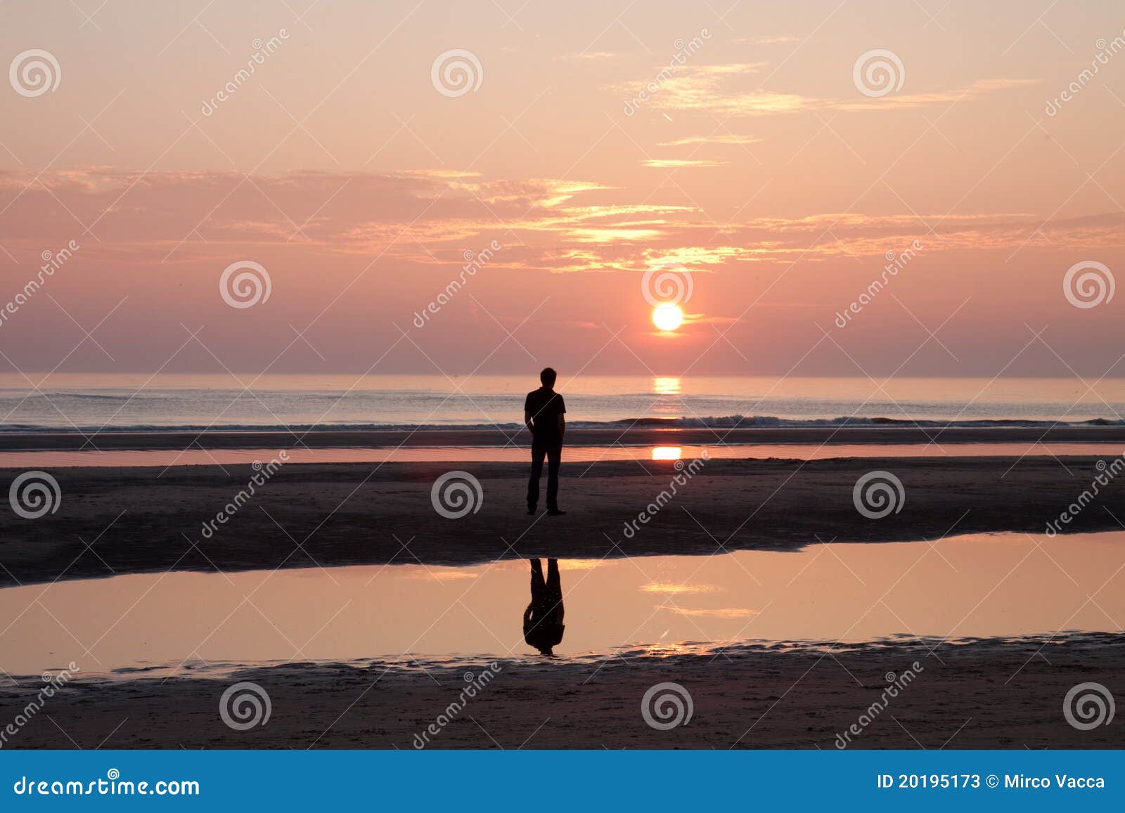 Man Watching at the Sunrise Stock Image - Image of landscape, sunrise ...