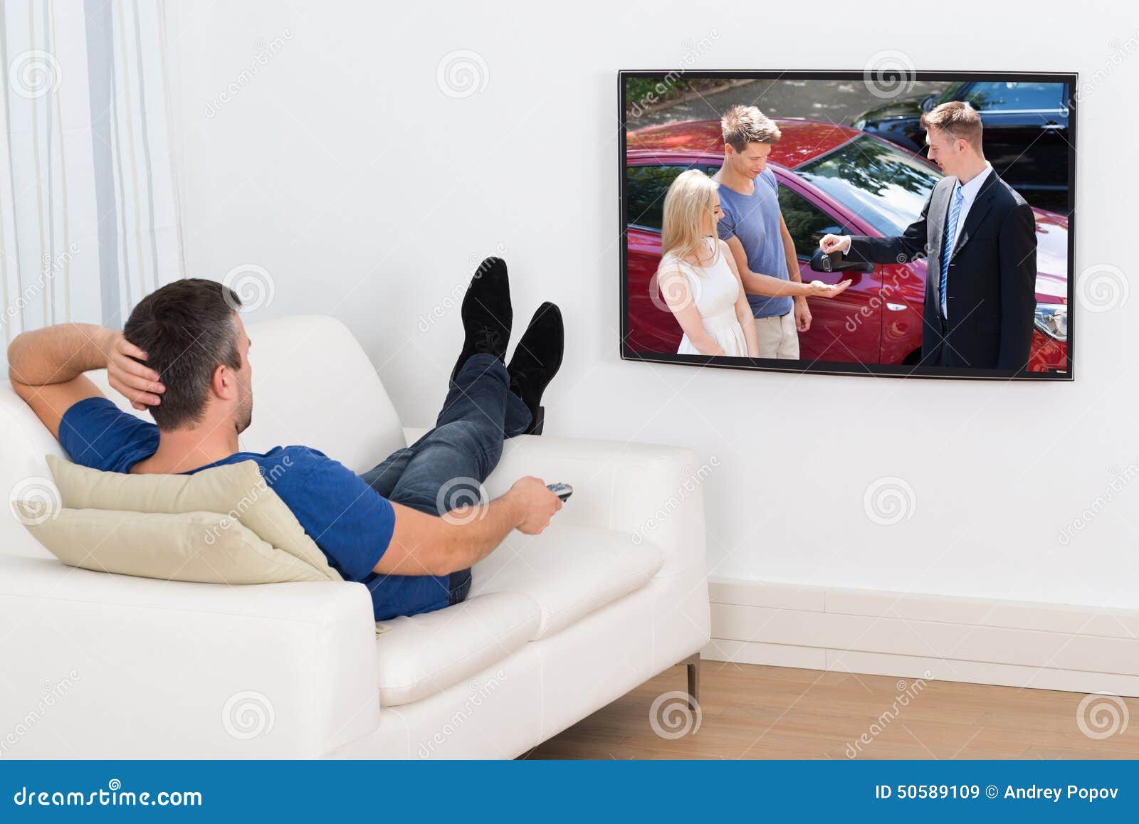 Man watching television stock image. Image of adult, hardwood - 50589109