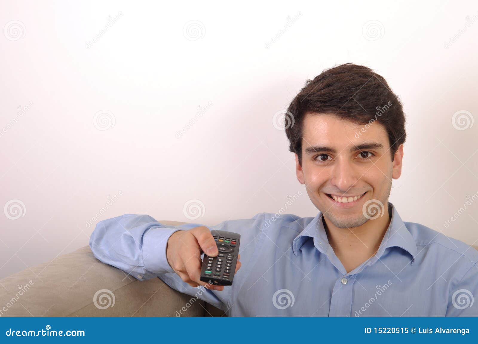 Man watching tv stock image. Image of blue, people, adult - 15220515