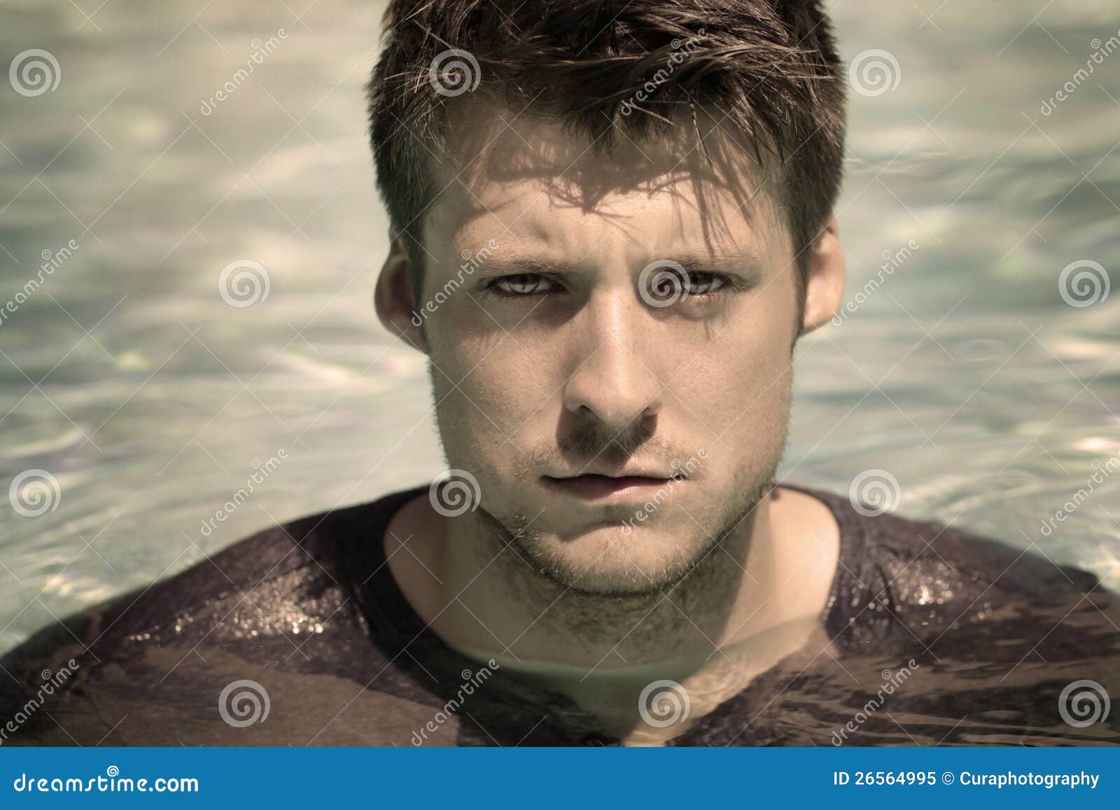 Man in water stock image. Image of handsome, closeup - 26564995