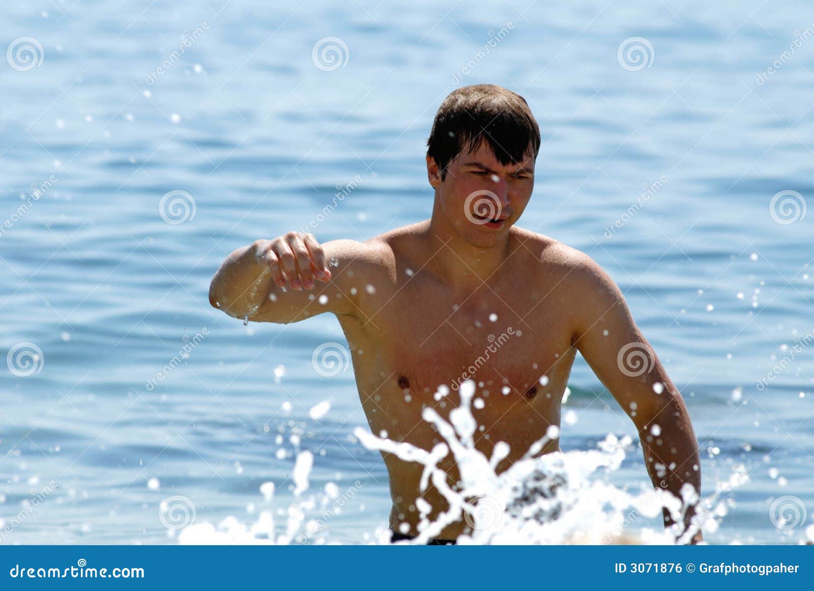 Man and water stock photo. Image of healthy, happiness - 3071876