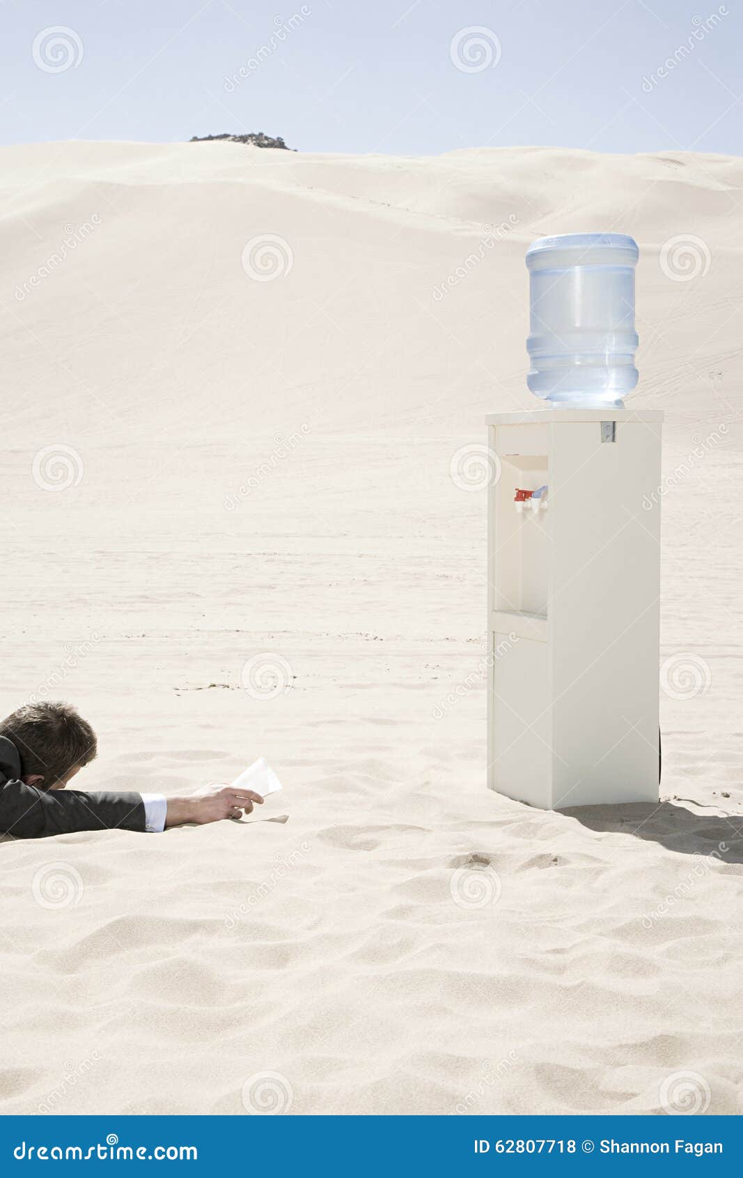 Man by Water Cooler in the Desert Stock Photo - Image of businessman ...