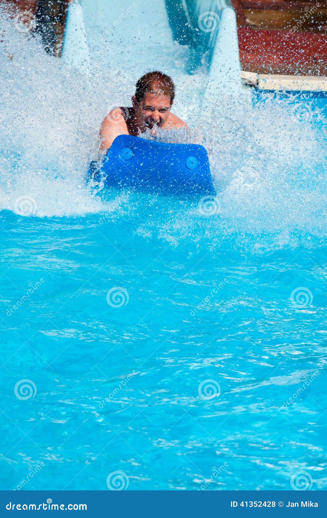 Man at water park stock photo. Image of pool, activity - 41352428
