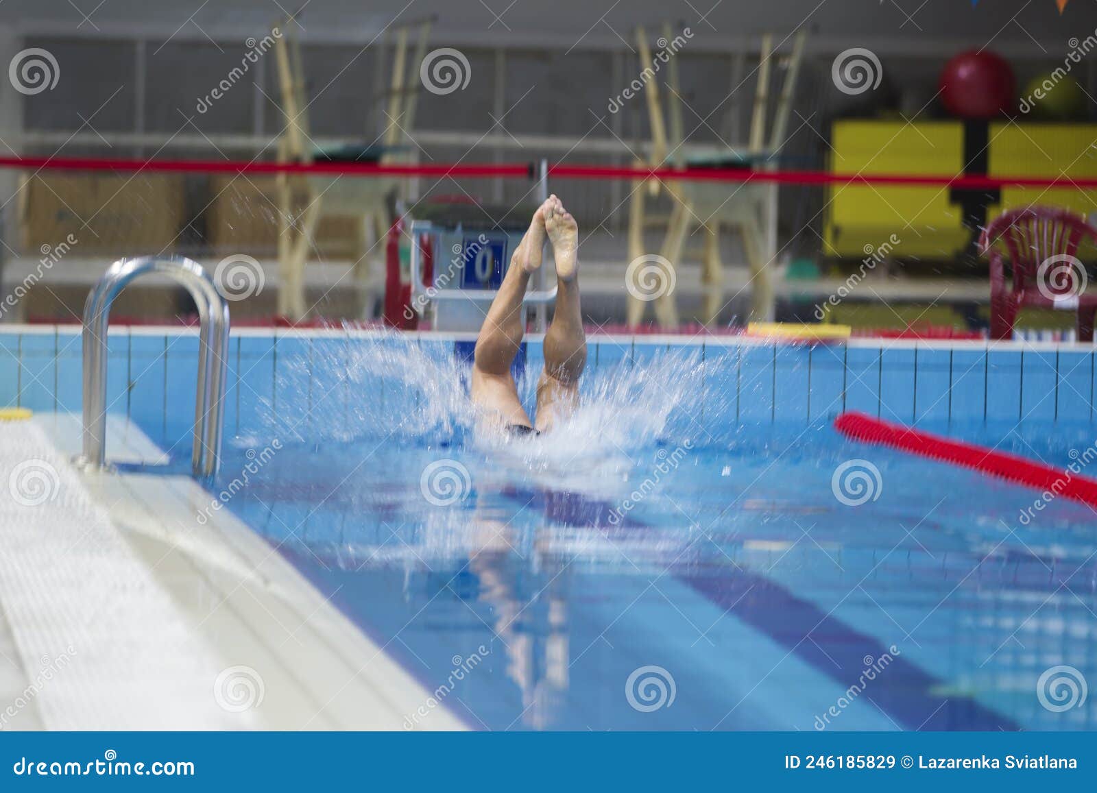 A Man in the Water in the Pool Stock Image - Image of caucasian, crawl ...