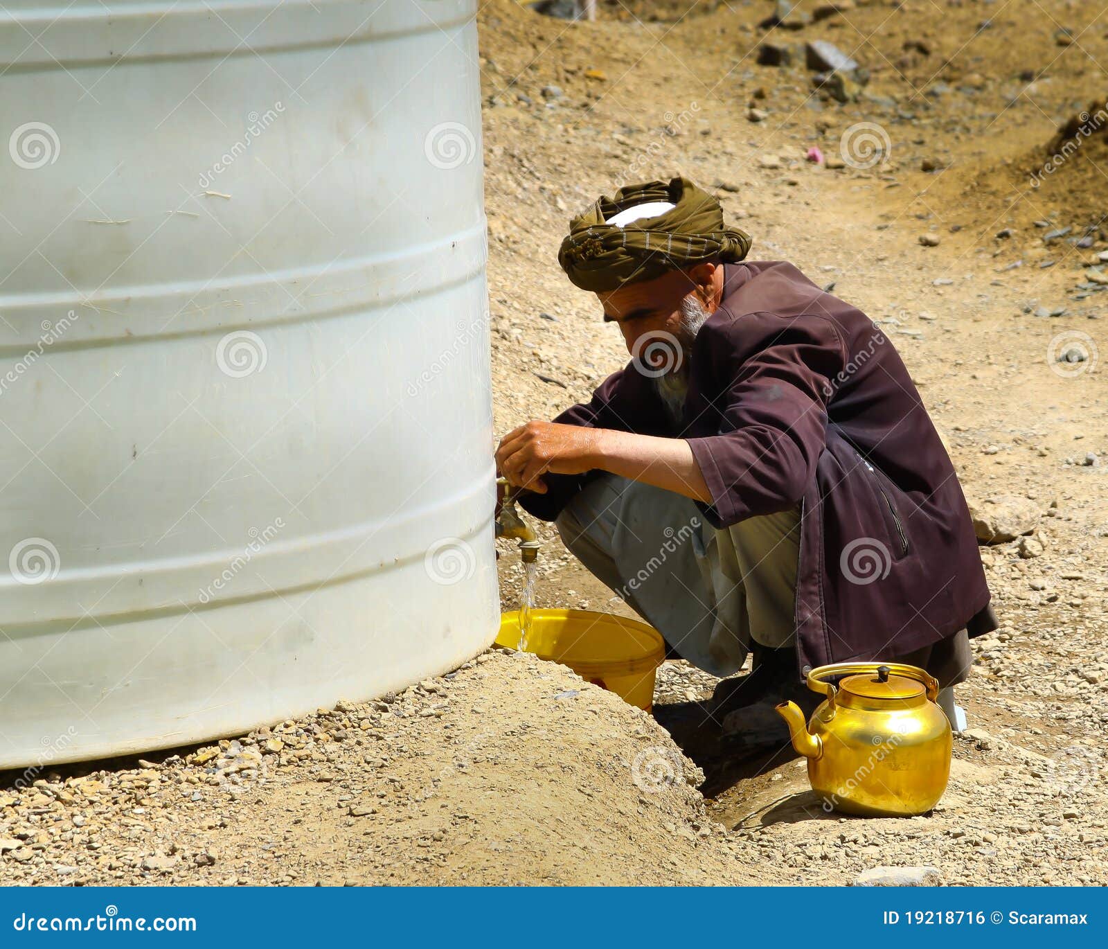 Man at Water reservoir editorial photo. Image of little - 19218716