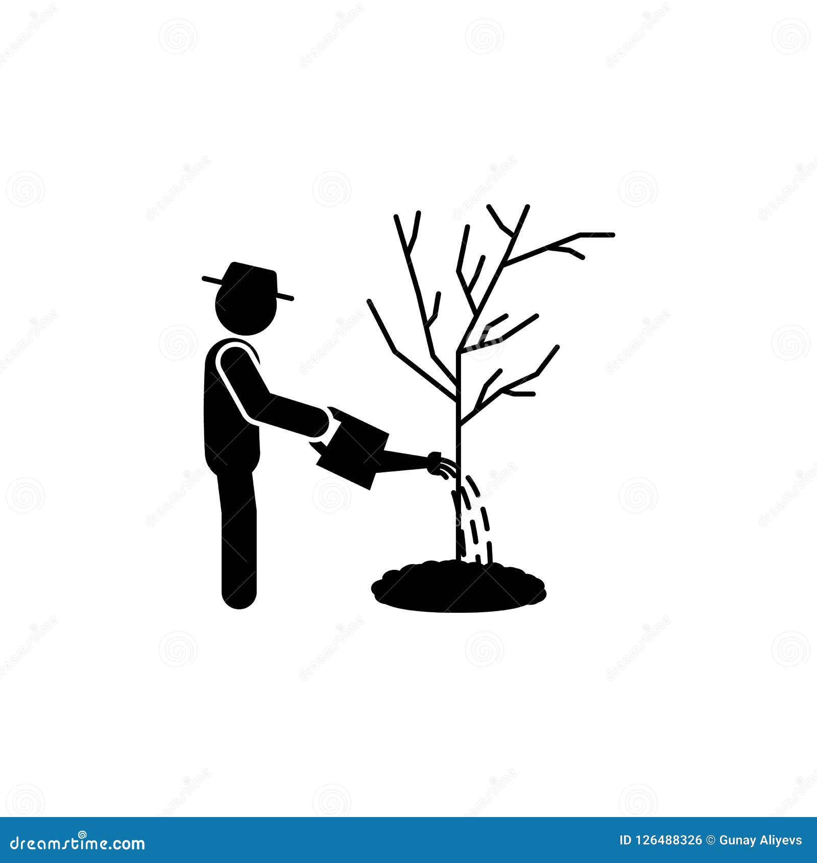 Man Watering of Tree Icon. Element of Gardening Icon for Mobile Concept ...