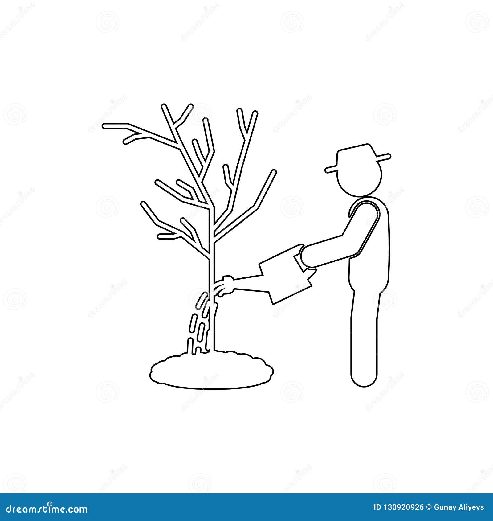 Man Watering of Tree Icon. Element of Gardening for Mobile Concept and ...