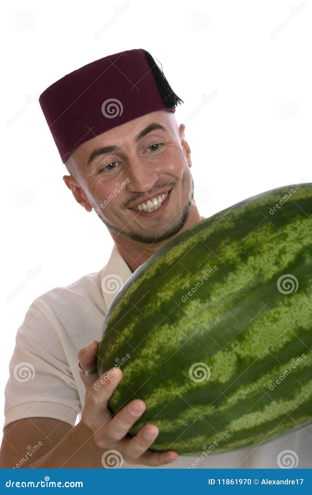 Man with watermelon stock photo. Image of front, berry - 11861970