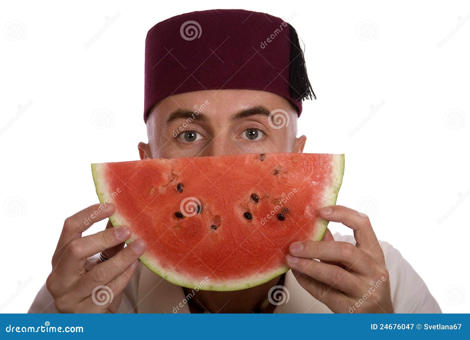 Man with watermelon stock image. Image of right, berry - 24676047