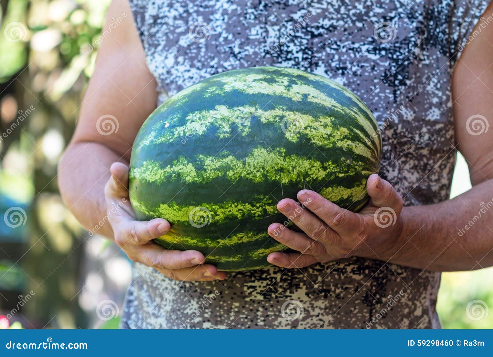 Man with watermelon stock photo. Image of berry, fruit - 59298460