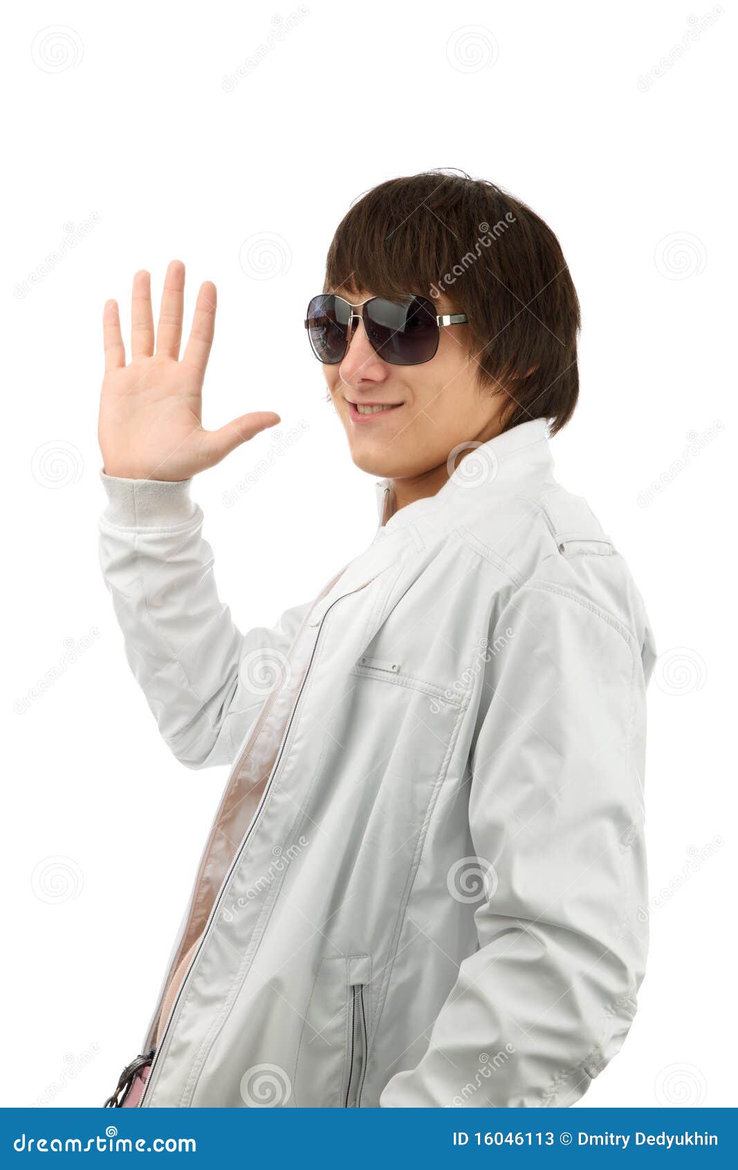Man wave goodbye stock image. Image of male, cute, happy - 16046113