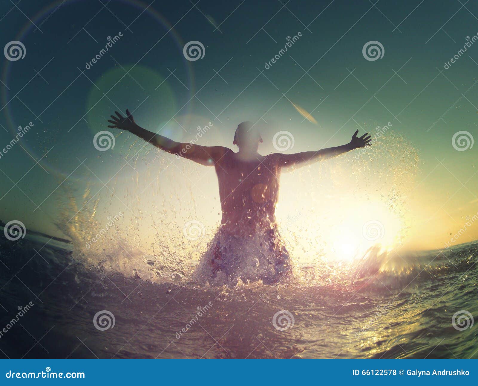 Man in the wave stock photo. Image of swimming, beach - 66122578