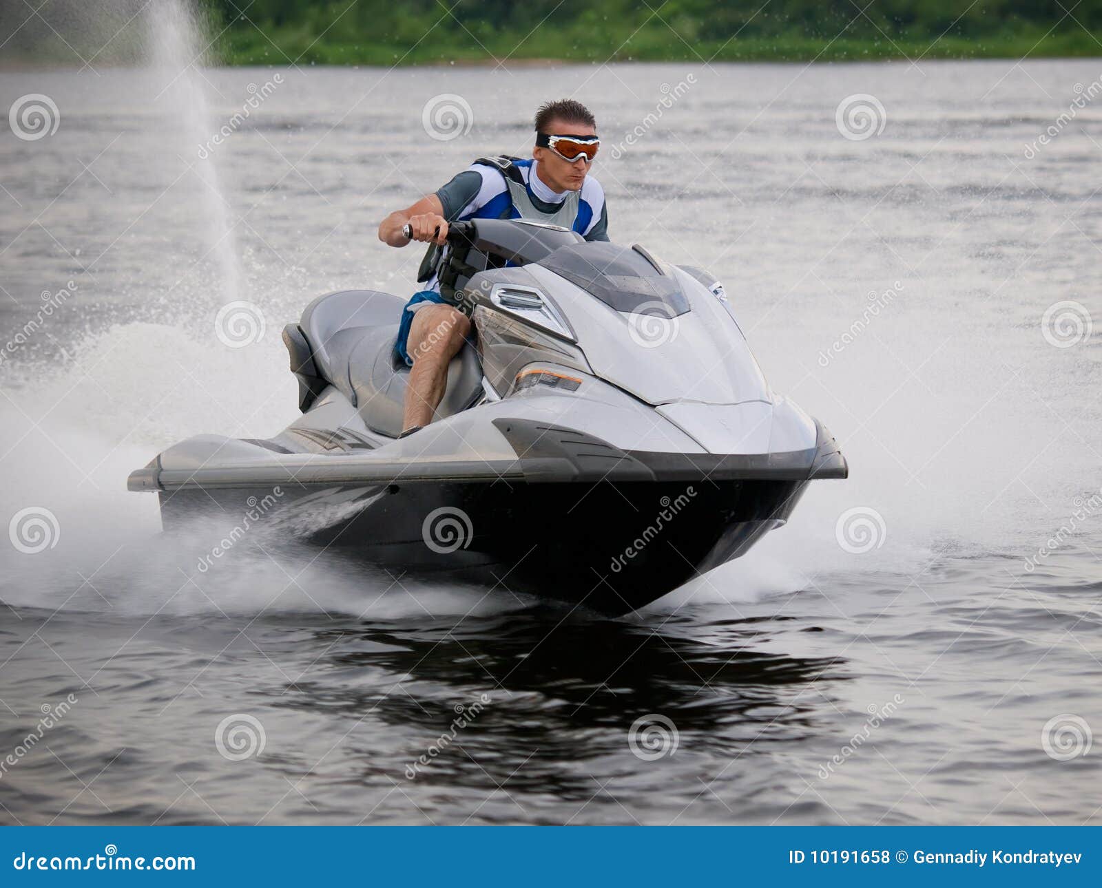 Man on Wave Runner Rides Fast Stock Photo - Image of adrenaline ...