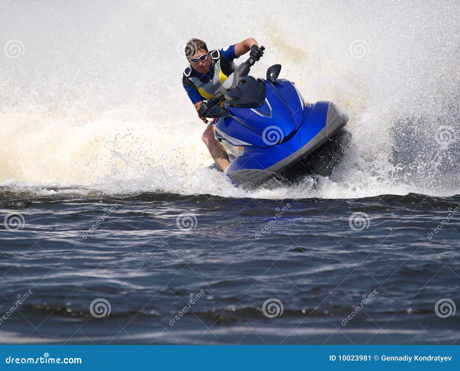 Man on Wave Runner on the Water Stock Image - Image of resort, jetski ...