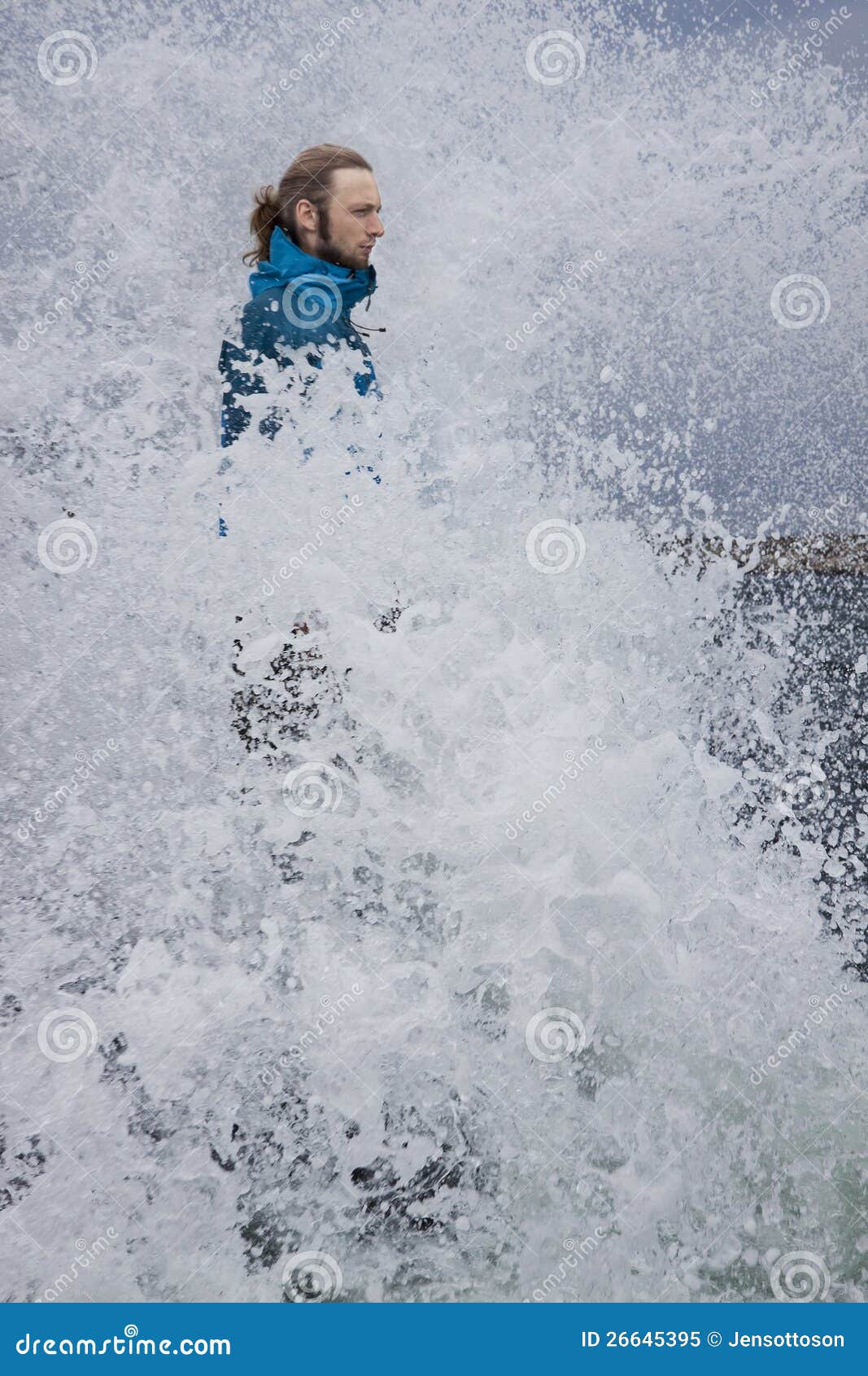 Man in the waves stock image. Image of baltic, waves - 26645395