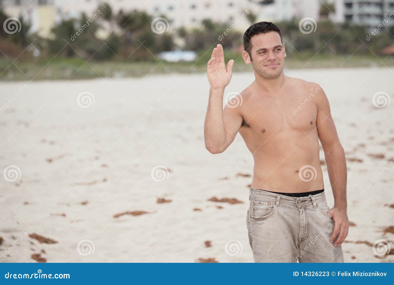 Man waving stock image. Image of metrosexual, joyous - 14326223