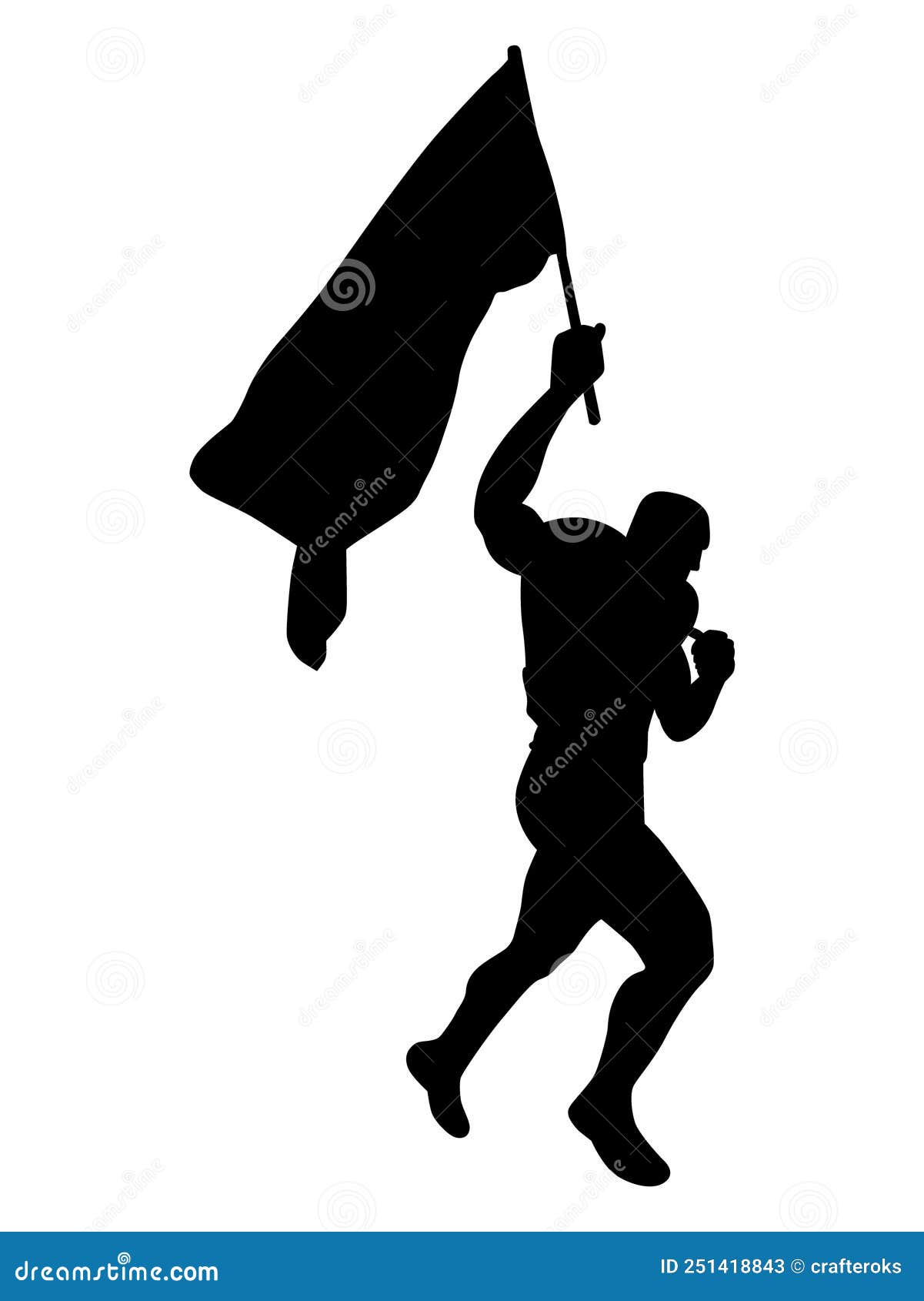 Man Waving a Flag EPS Vector File Stock Vector - Illustration of ...