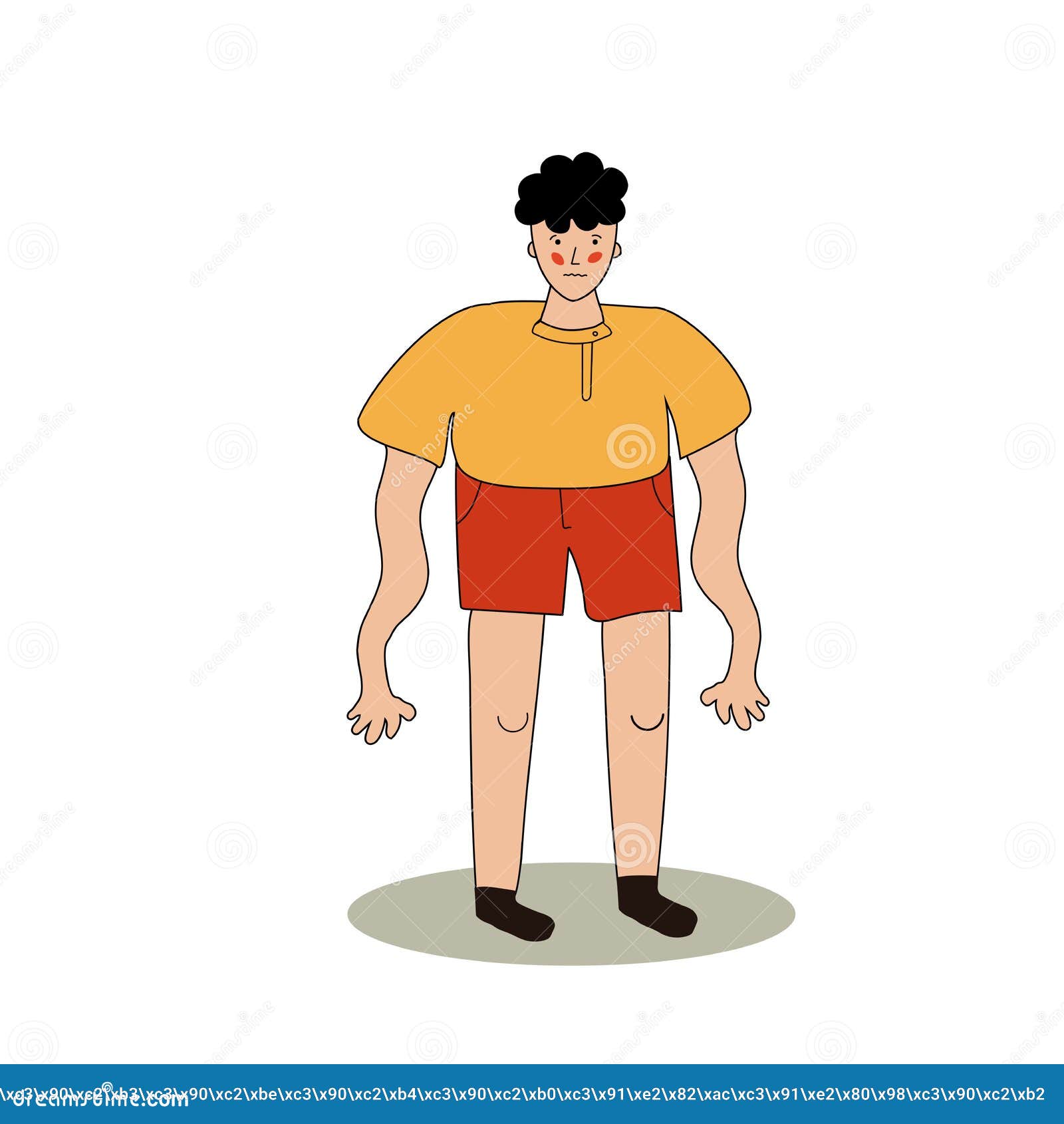 The Man is Weak. Overwork. Vector Illustration in Hand-drawn Style ...