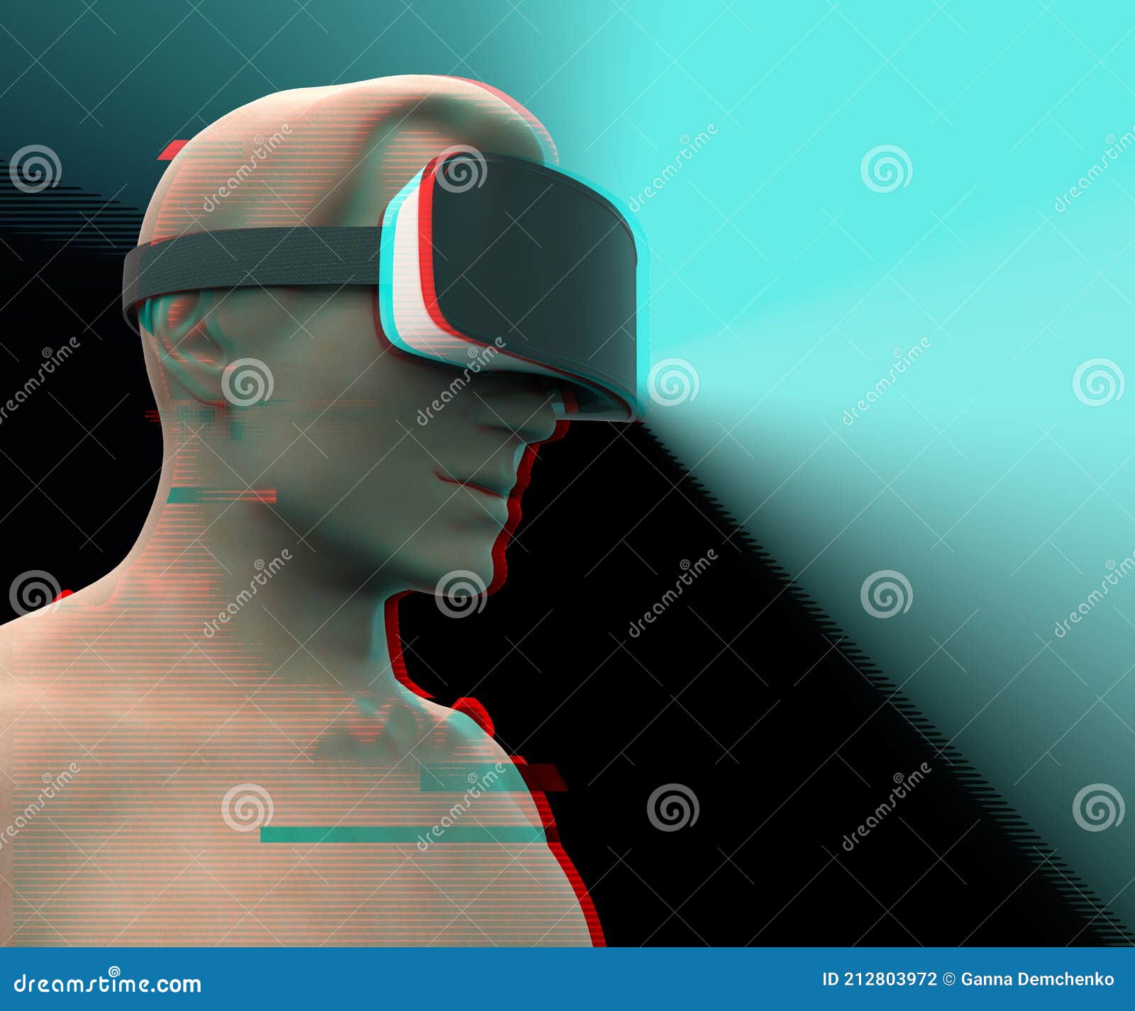 A Man Wearing Augmented Reality Glasses. VR AR Glasses Stock ...